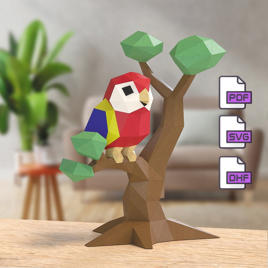 Macaw Papercrafts, Macaw Tree, Macaw Templates, Macaw Pdf PDF, SVG, FDX ...