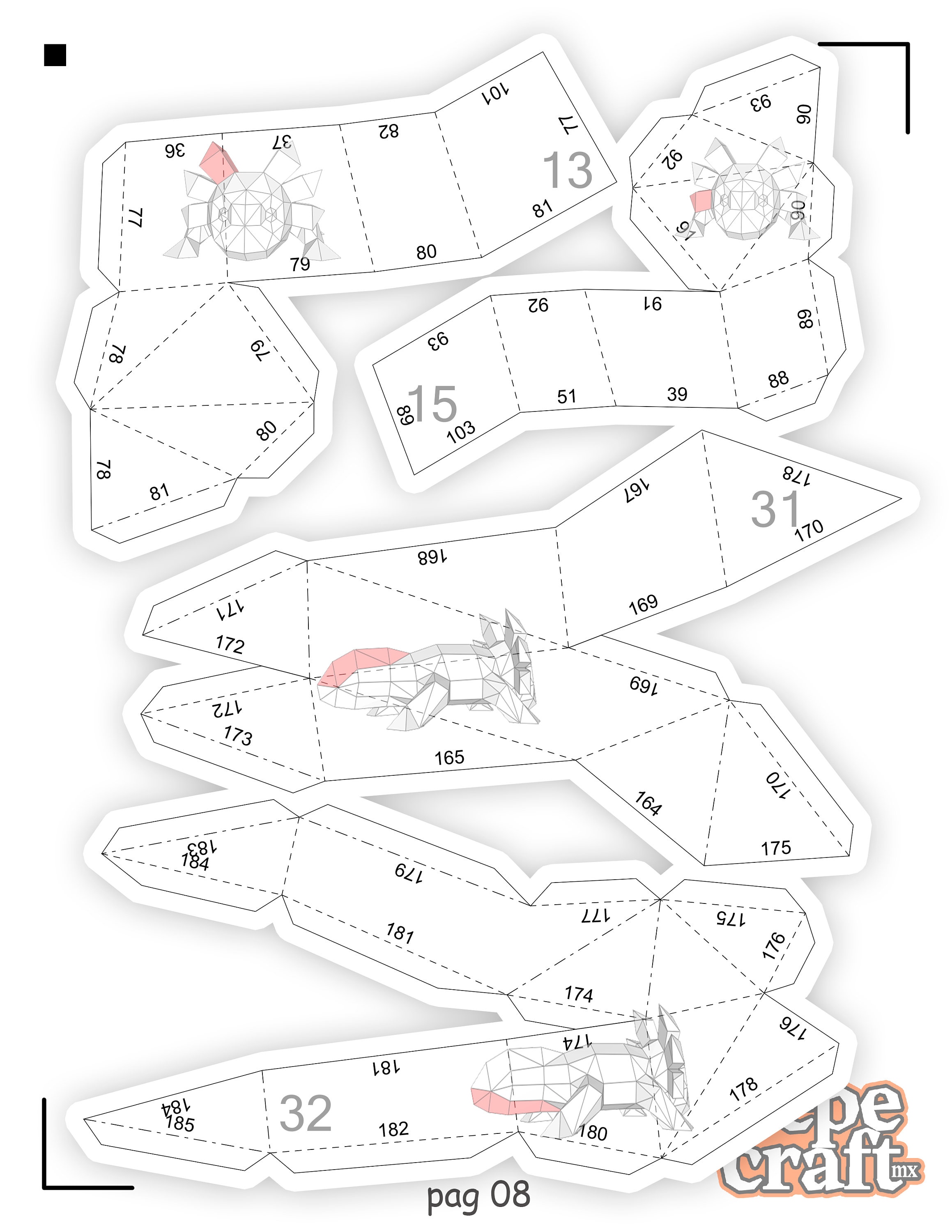 Axolotl Papercraft Templates in PDF, SVG and DXF to Make Your Own Paper ...