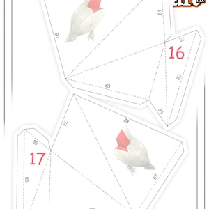 Pollo Picoteando Papercrafts/ Pollo Comiendo Plantillas/ Pollo Pdf Piy ...