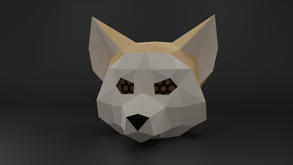 Fox Mask Papercrafts Mask Template Origami PDF Download 3D - Etsy