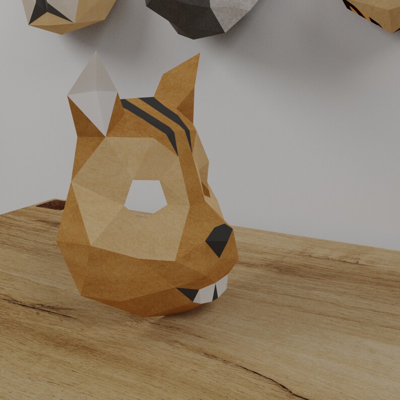 SQUIRREL MASK Papercraft Mask Template Origami PDF Download - Etsy