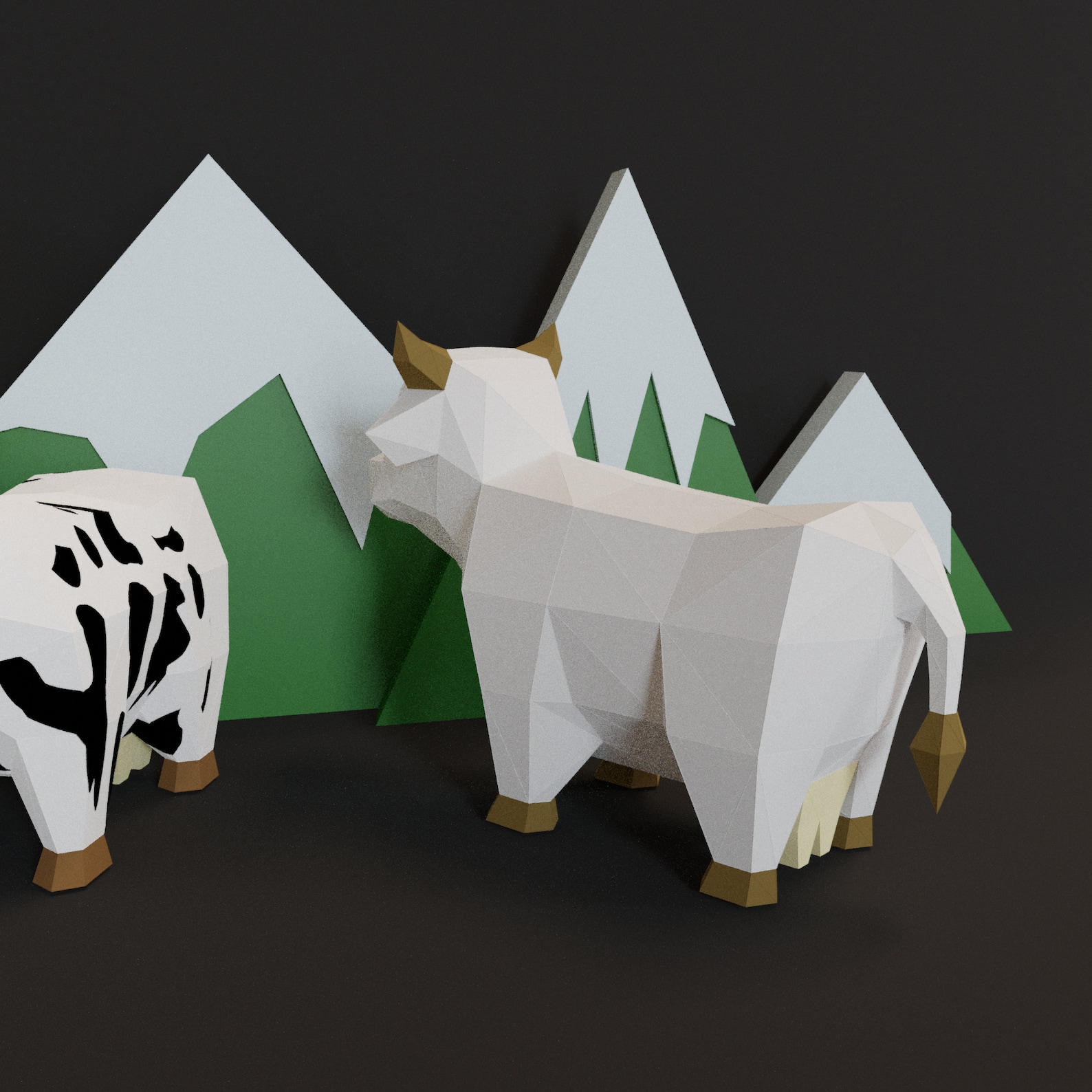 Vaca Papercrafts PDF FDX SVG escultura de papel 3d - Etsy México