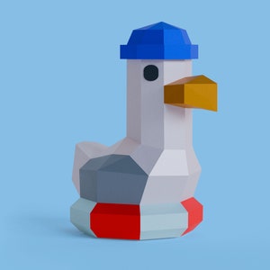 Seagull 3D Papercraft | DIY PDF Templates | Nautical Decoration | Low ...
