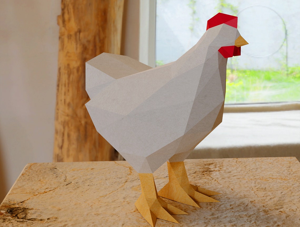 Pollo Papercrafts SVG/DXF/PDF/ Pollo Plantillas/ Pollo De - Etsy