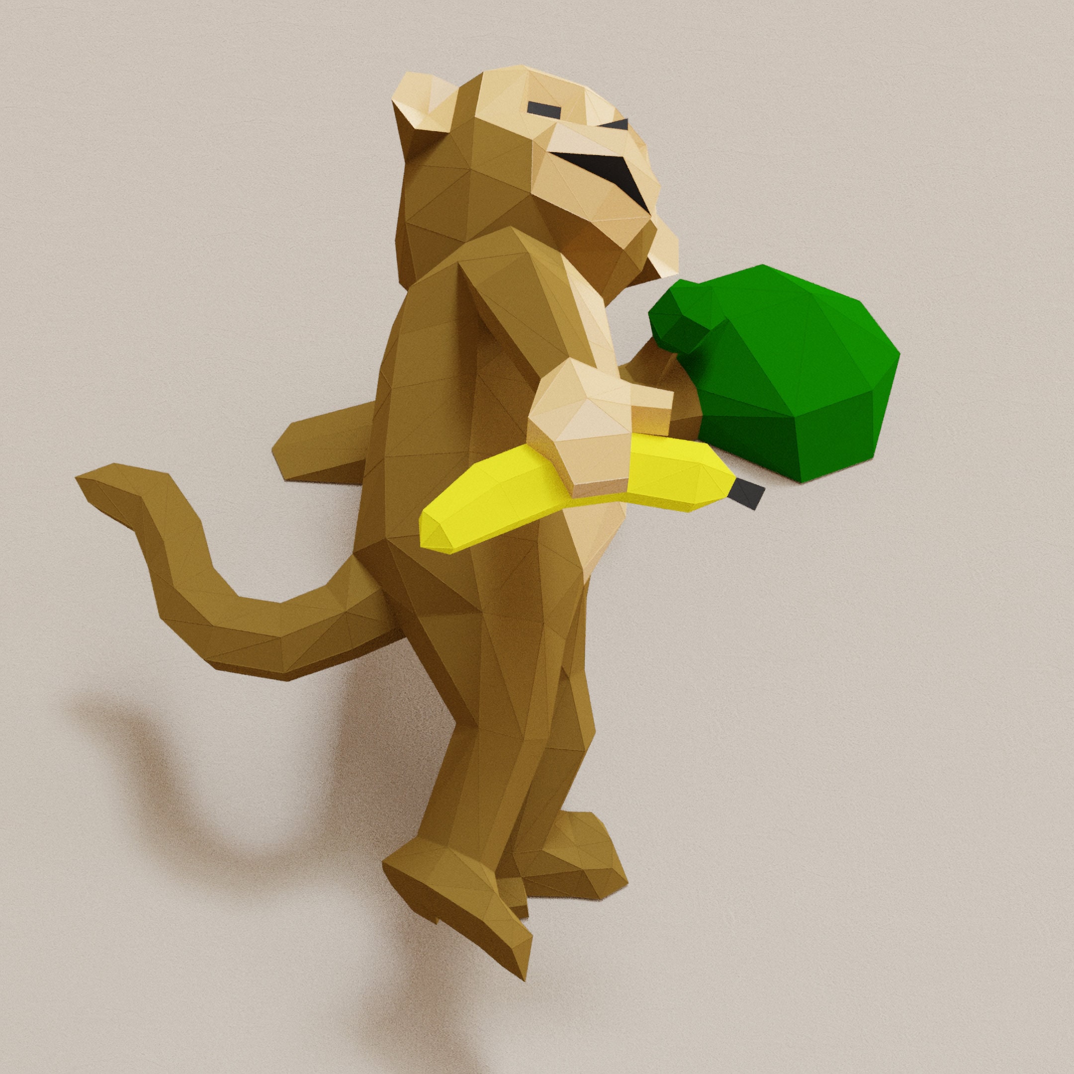 Changuito Papercrafts plantillas PDFMonky escultura de papel - Etsy México