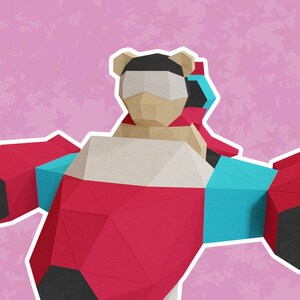 Oso Aviador papercrafts plantillas PDF,SVG,DXF, Papercraft kit diy 3D ...
