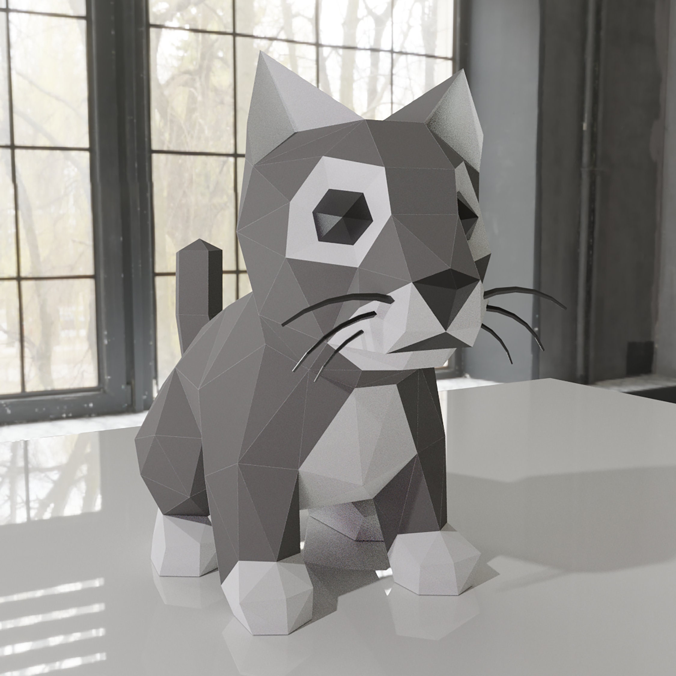 Gato Papercraft PDFSVGDXF plantillas manual para crear - Etsy México