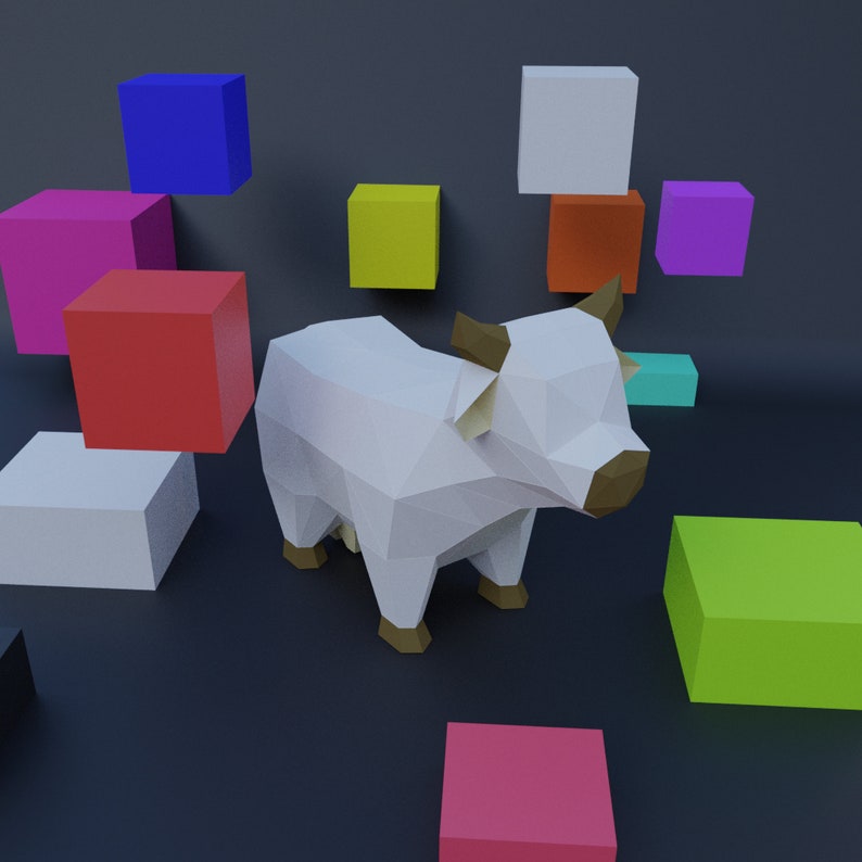 Vaca Papercrafts PDF FDX SVG Escultura De Papel 3d - Etsy
