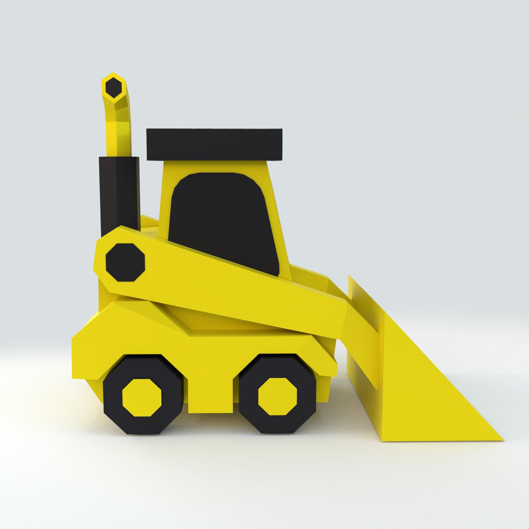3D Papercraft Excavator PDF Template | Desk Decoration | DIY Project ...