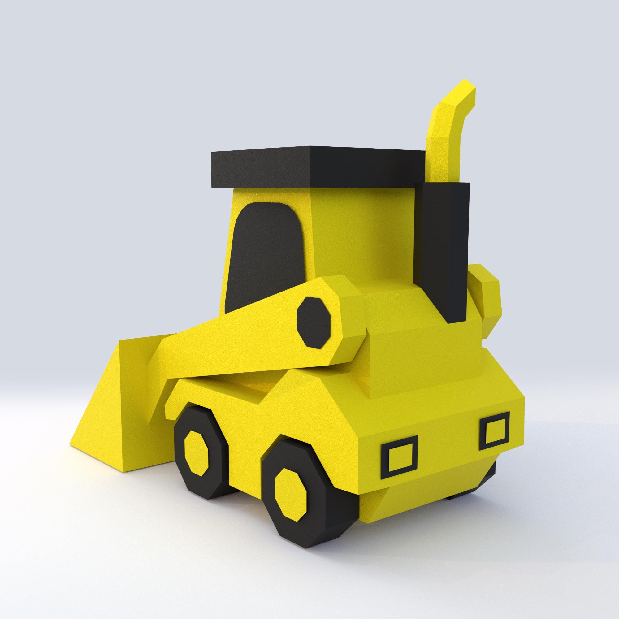 3D Papercraft Excavator PDF Template | Desk Decoration | DIY Project ...