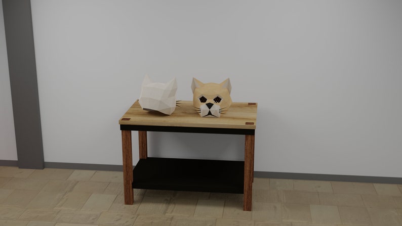 Cat Mask Papercrafts Mask Template Origami PDF Download 3D - Etsy