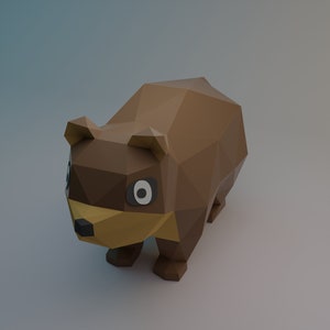 Oso Papercraft Plantillas PDF, - Etsy México