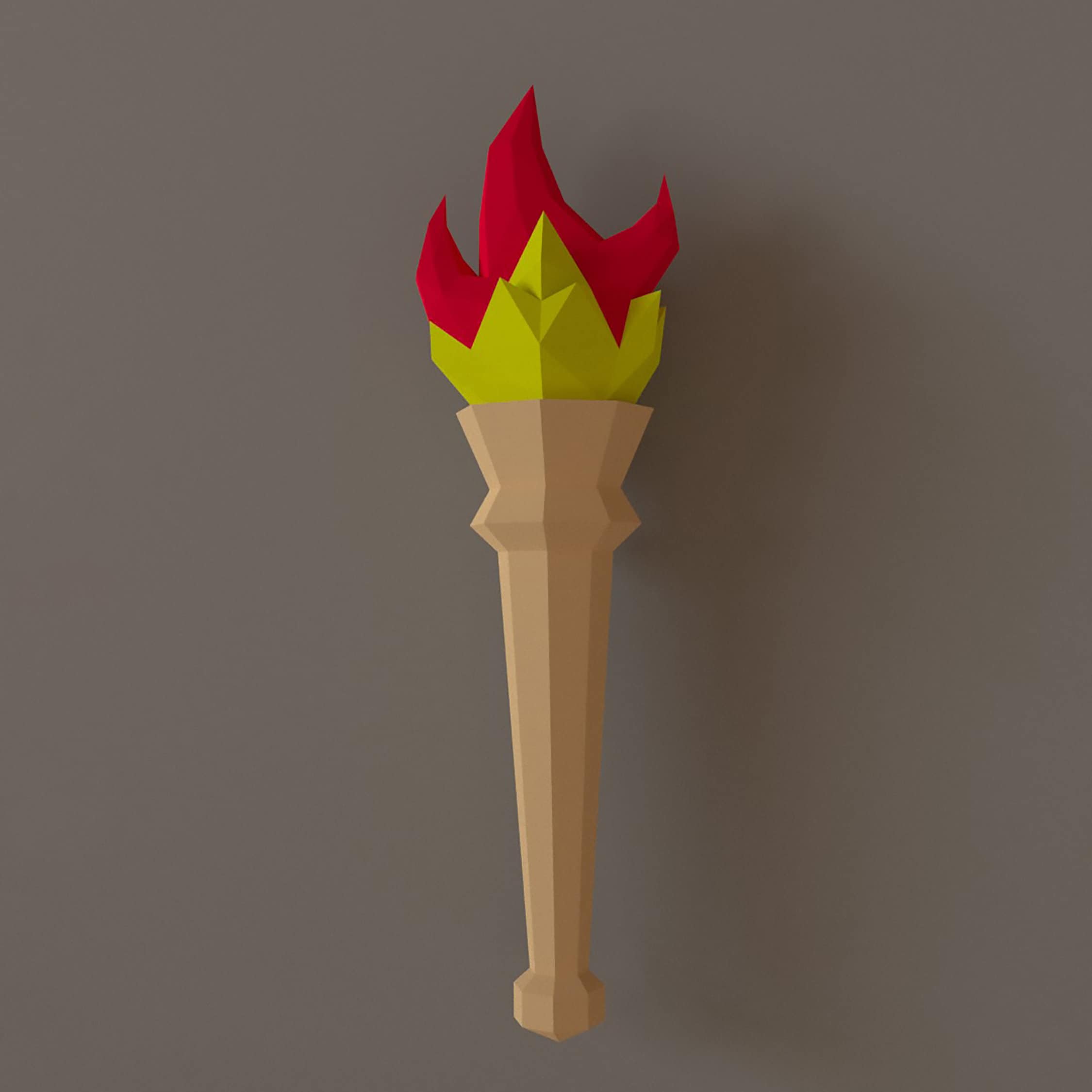 Antorcha olímpica papercraft plantillas pdf - Etsy México