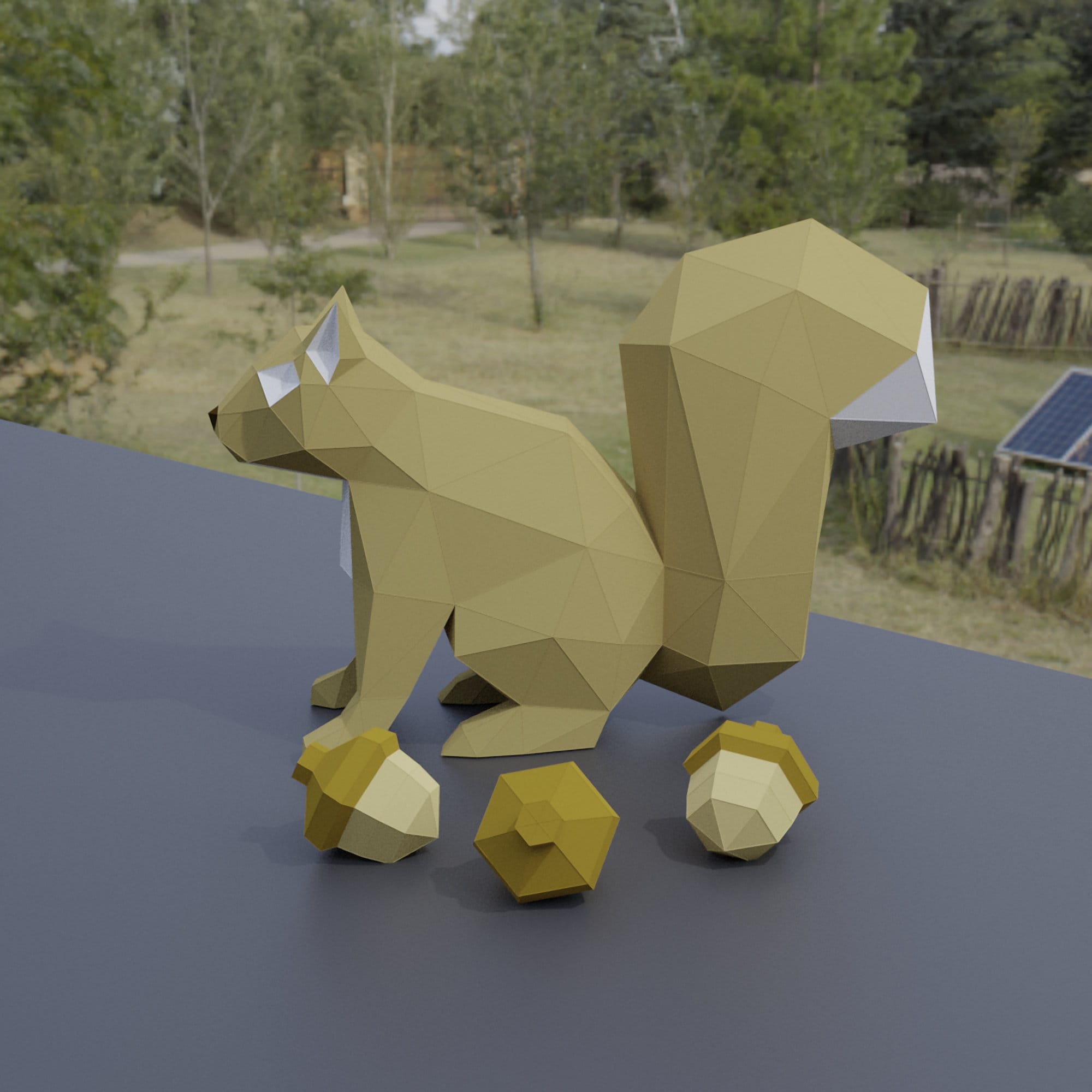 Papercraft de Ardilla PDF, SVG, DXF, plantillas para crear ardilla 3d ...