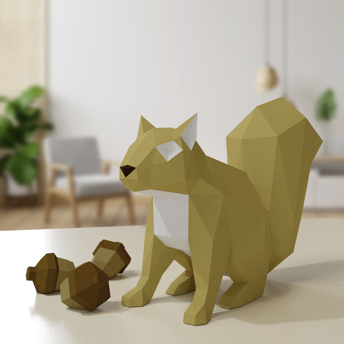 Papercraft de Ardilla PDF, SVG, DXF, plantillas para crear ardilla 3d ...