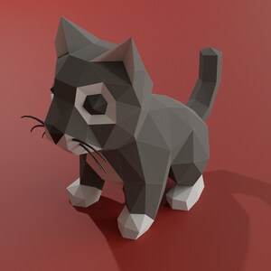 Gato Papercraft PDF,SVG,DXF plantillas manual para crear escultura de ...