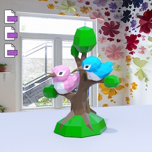 Hummingbirds in the Tree Papertcrafts Templates Pdf Svg Dxf Hummingbird ...