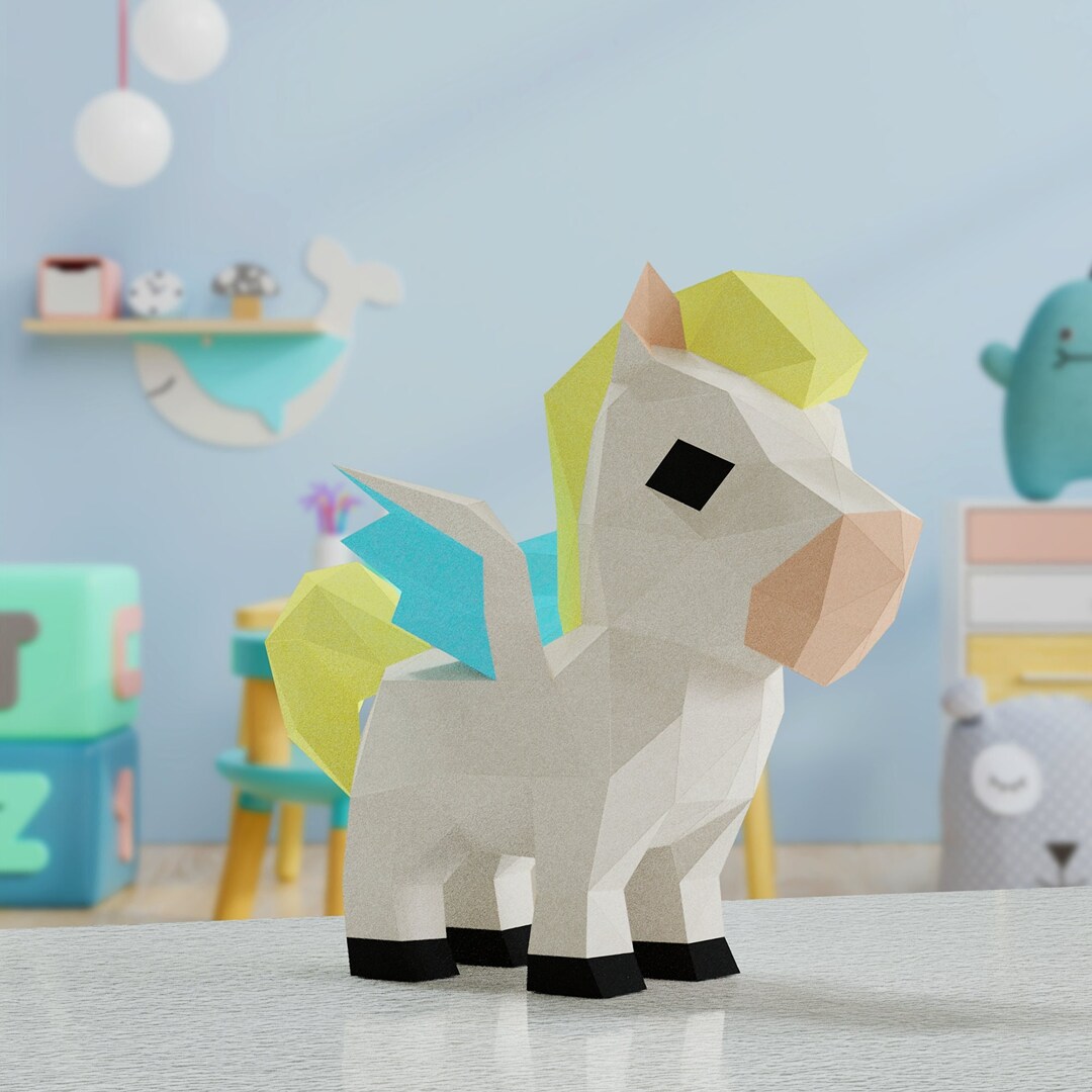Pony Papercrafts Templates, Pony With Wings, Templates to Assemble a ...