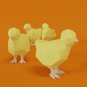 Chick Papercrafts Templates, Chick Sculptor to Assemble Pdf, Little ...