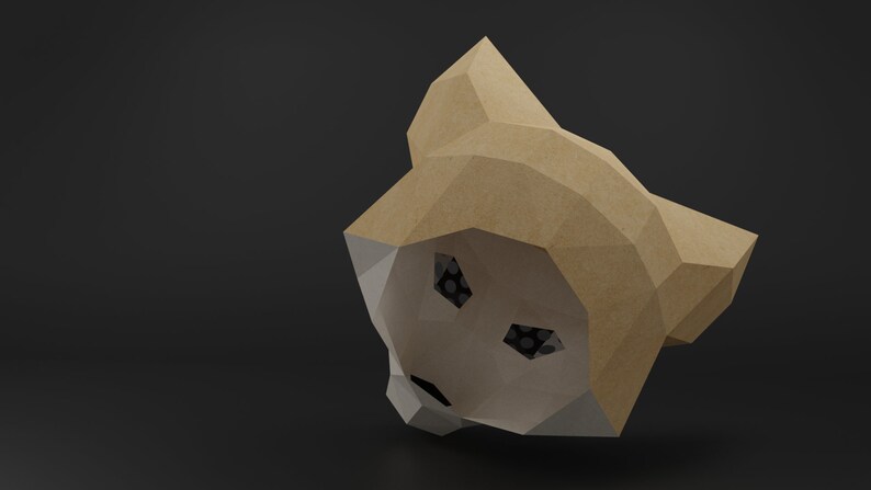 Fox Mask Papercrafts Mask Template Origami PDF Download 3D - Etsy