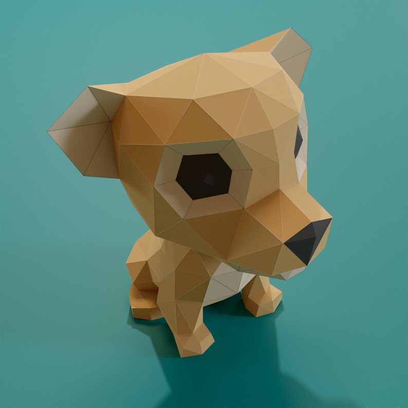 Cachorro papercraft, kid de plantillas y manuales PDF,SVG,DFX - Etsy México