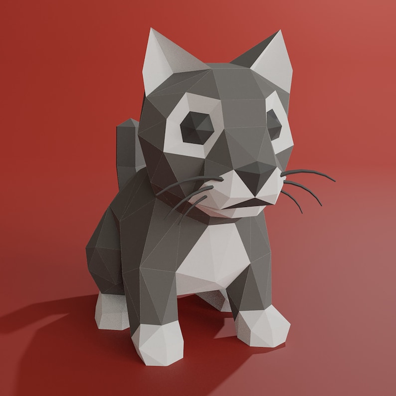 Gato Papercraft PDFSVGDXF plantillas manual para crear - Etsy México