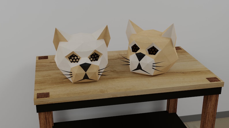 Cat Mask Papercrafts Mask Template Origami PDF Download 3D - Etsy
