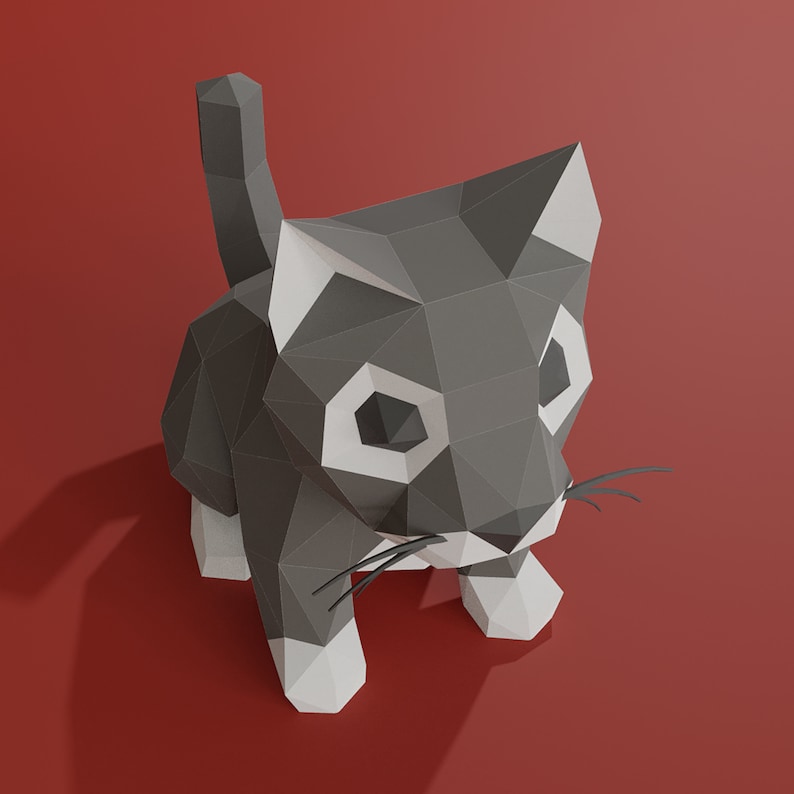 Gato Papercraft PDFSVGDXF plantillas manual para crear - Etsy México