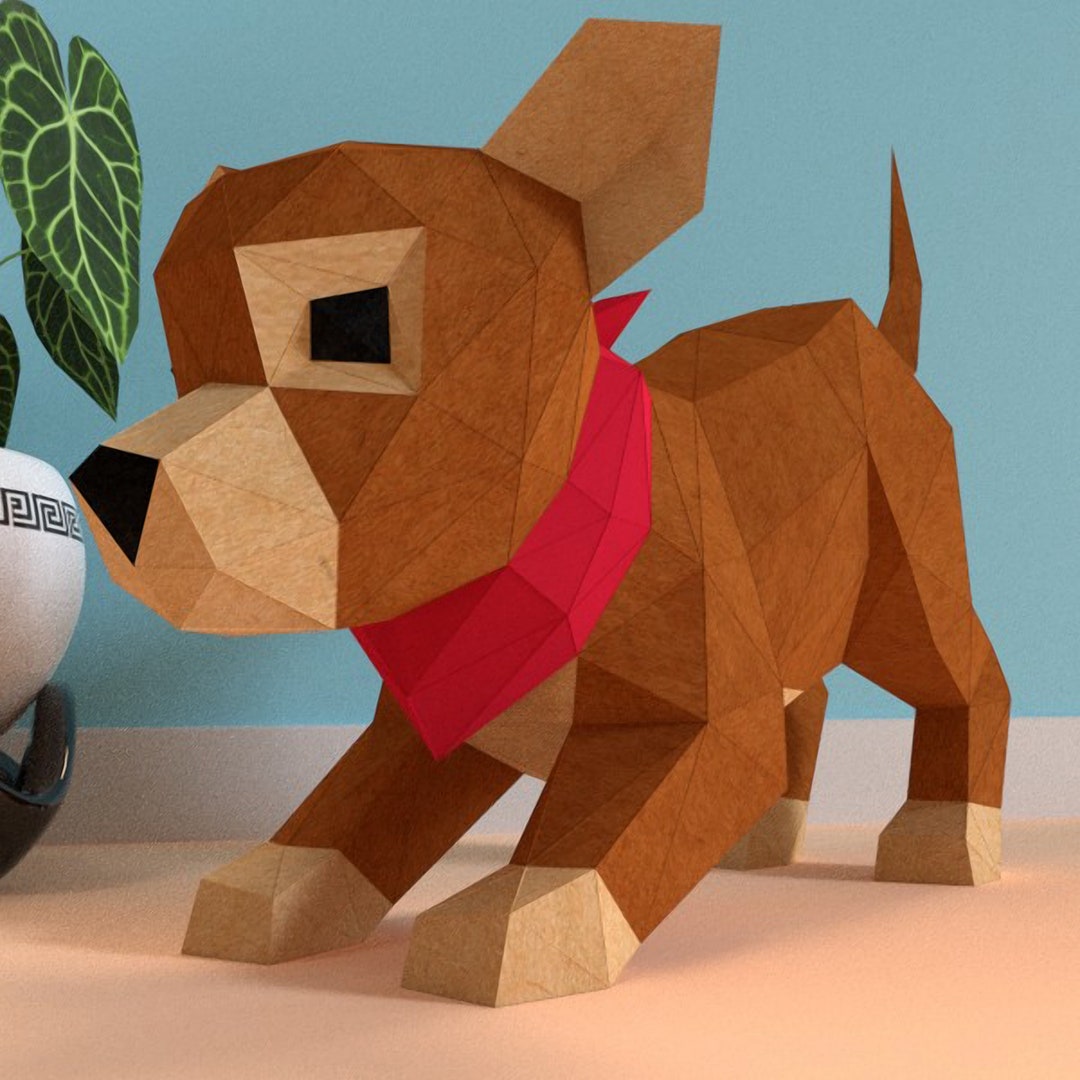 Cachorro Papercrafts, Perro Chihuahua, Plantillas Perro, Templete pdf ...