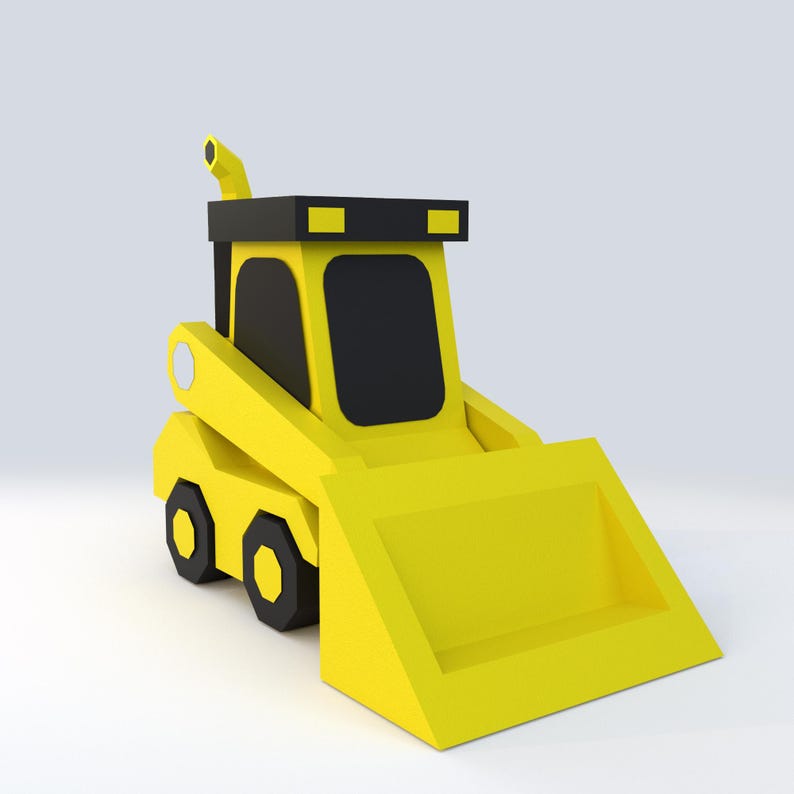3D Papercraft Excavator PDF Template | Desk Decoration | DIY Project ...