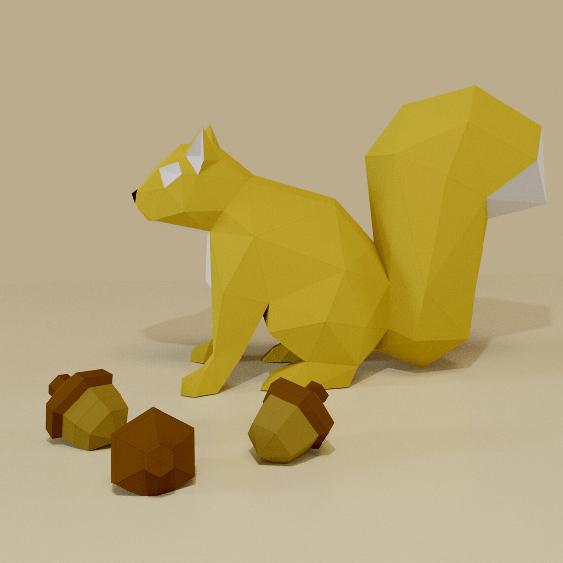 Papercraft de Ardilla PDF, SVG, DXF, plantillas para crear ardilla 3d ...