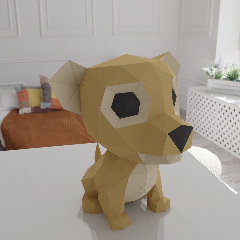Cachorro papercraft, kid de plantillas y manuales PDF,SVG,DFX - Etsy México