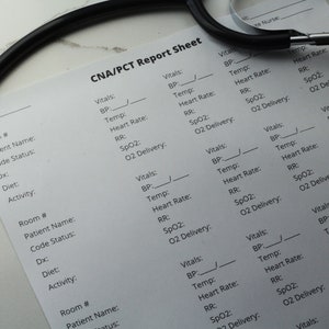 CNA/PCT Report Sheet Downloadable PDF File - Etsy