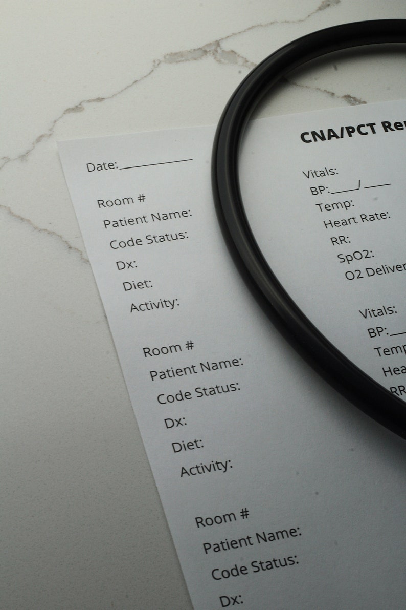 CNA/PCT Report Sheet Downloadable PDF File - Etsy