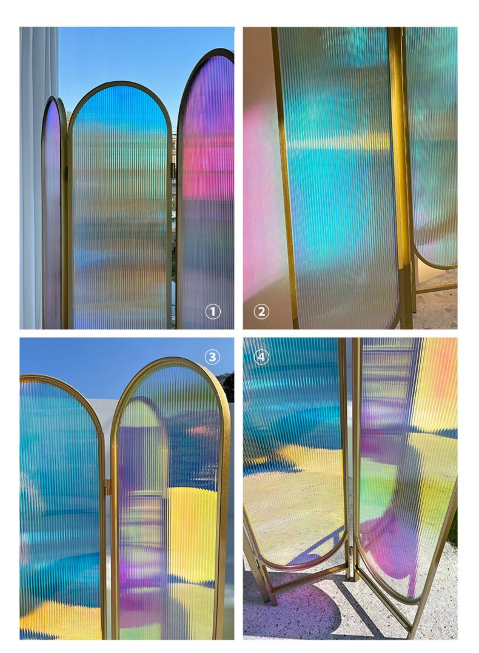 Dazzle Color Glass Screen/ Room Divider. Home Decor. - Etsy