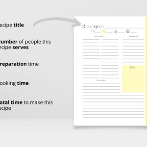 Printable Recipe Sheet: Colour Block Design (A4, A5, US Letter ...