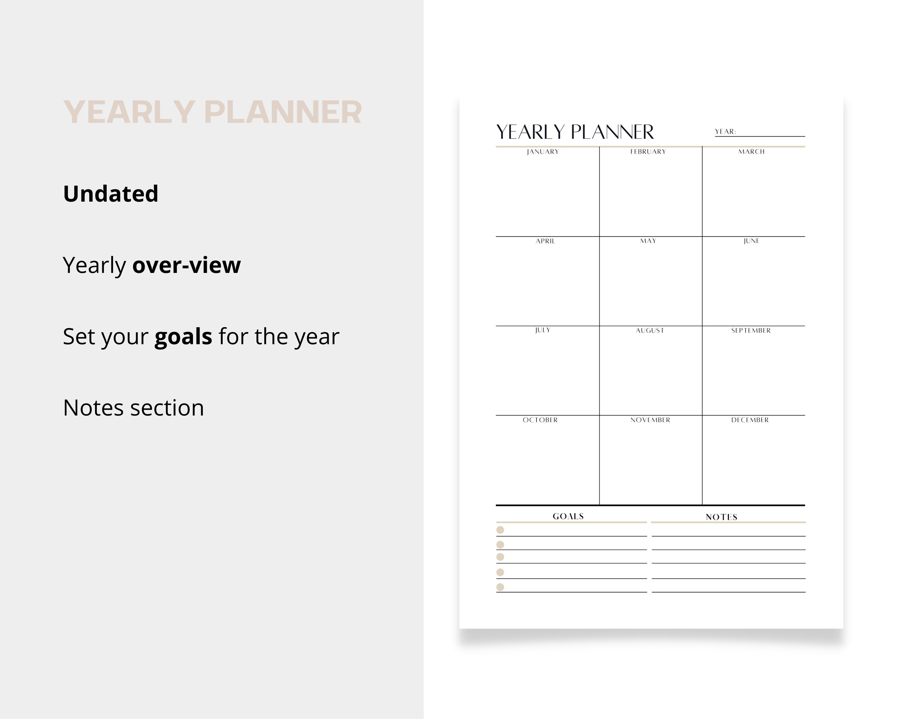 Printable Undated Planner Set. Planner Essentials Daily - Etsy