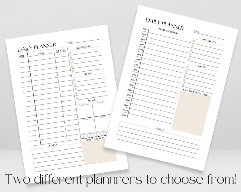 Printable Daily Schedule & Task Planner (A4/A5/US Letter) - Etsy