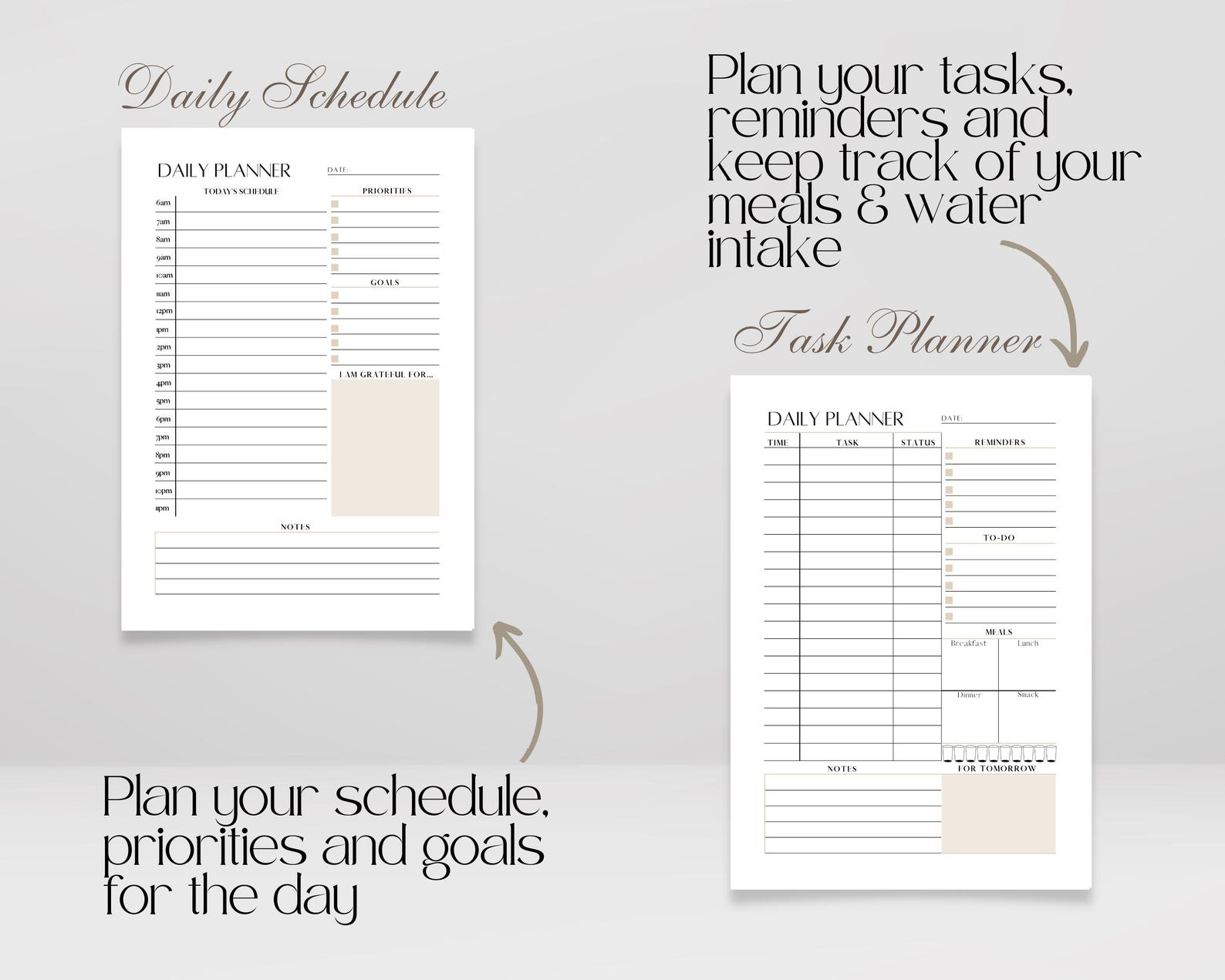 Printable Daily Schedule & Task Planner (A4/A5/US Letter) - Etsy