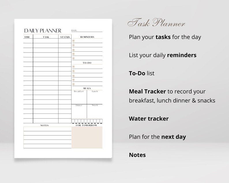 Printable Daily Schedule & Task Planner (A4/A5/US Letter) - Etsy
