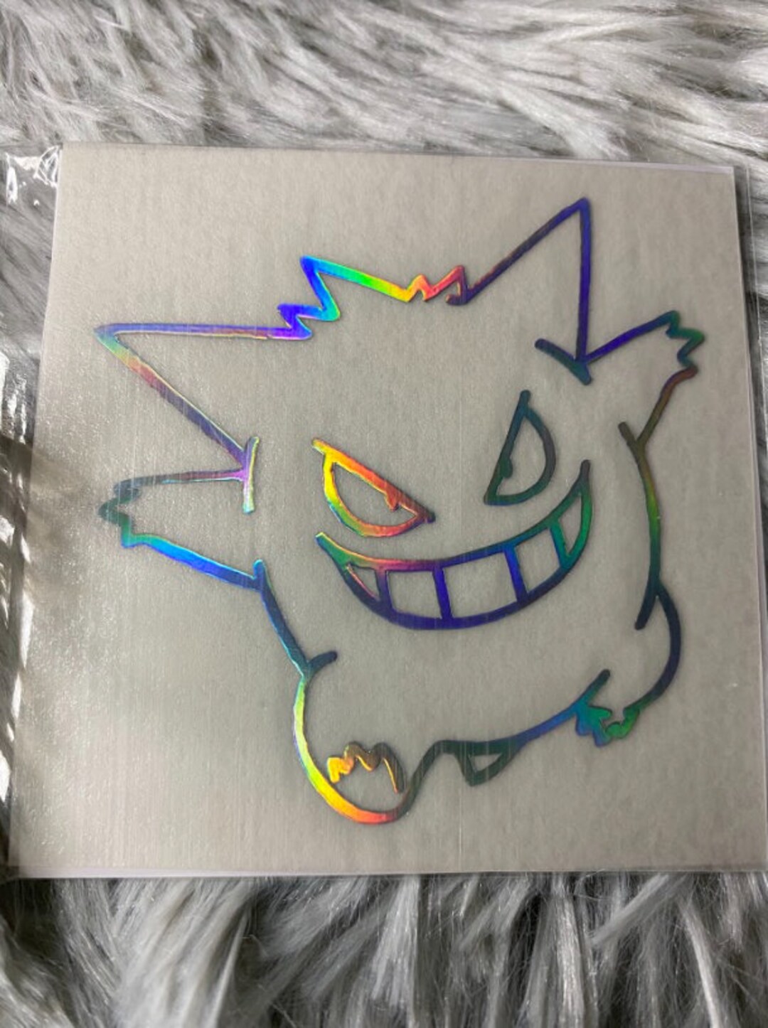 Gengar Sticker | Holographic Pokemon Vinyl Sticker | Kawaii Ghost Style ...