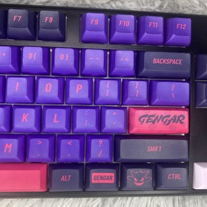 Custom Fully Built Mechanical Keyboard - Pokemon Gengar Themed - Linear ...