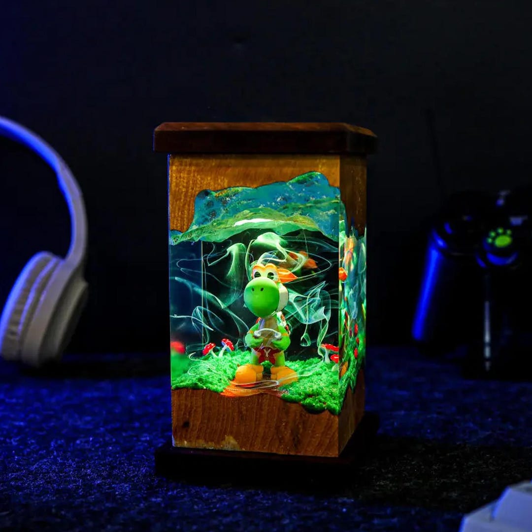 Super Mario Yoshi Game Handmade Resin Lamp,diorama Resin Epoxy,epoxy ...