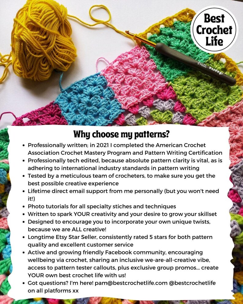 Geometric Crochet Granny Square Pattern: Intermediate Level (US Terms ...