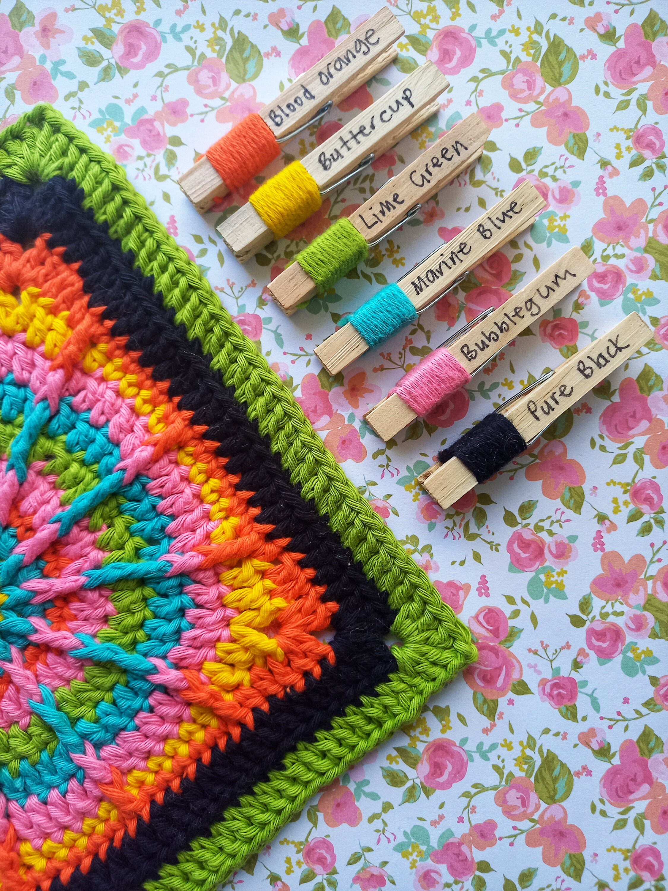 Carnival | Granny Square Crochet Pattern: Colorful 8" Square (PDF) - Etsy