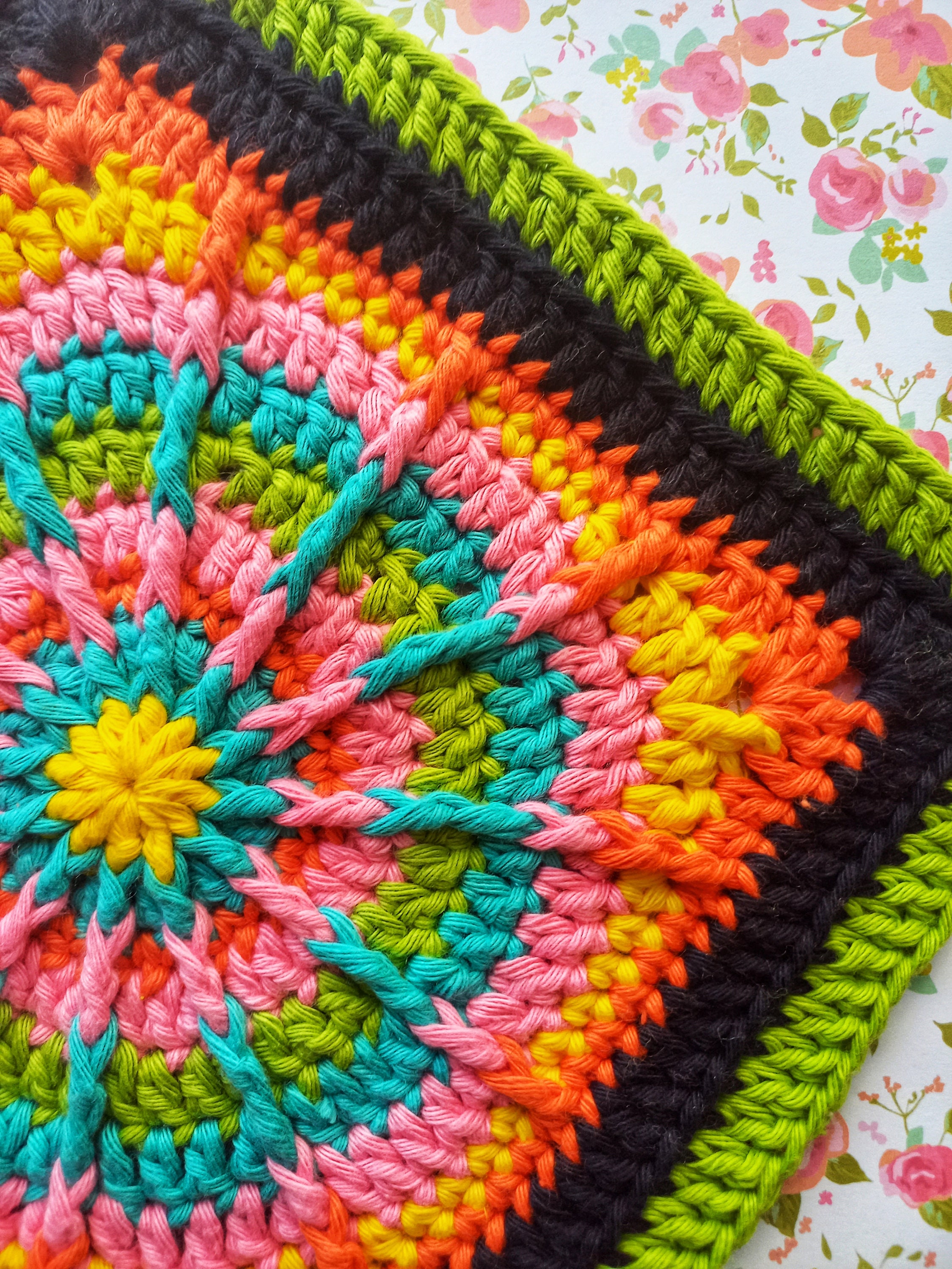 Carnival Granny Square Crochet Pattern, Crochet Square Pattern, Granny ...