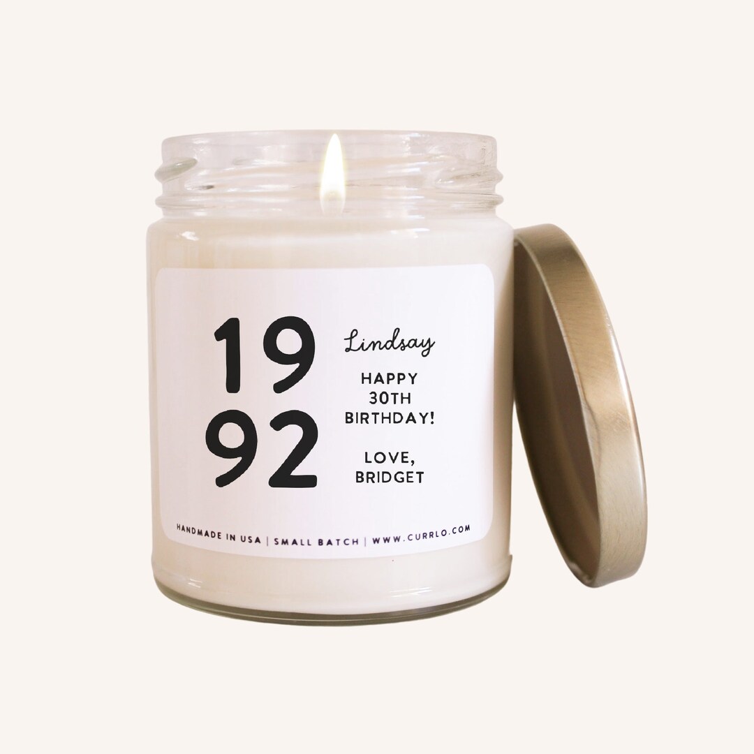 30th Birthday Candle Personalized Birthday Gift Candle - Etsy