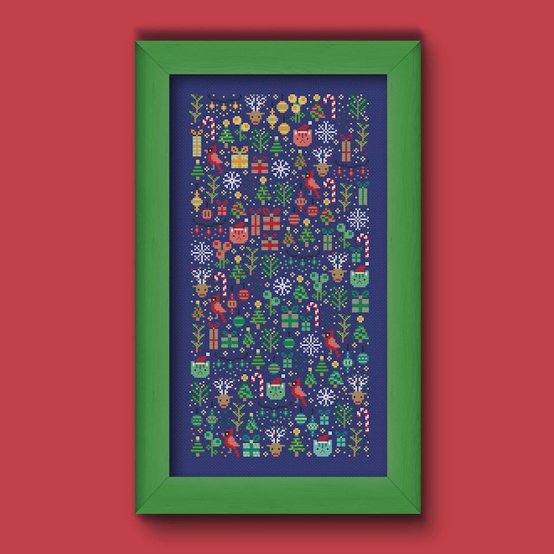 Christmas Garden Cross Stitch Pattern: Holiday Sampler (digital PDF) - Etsy
