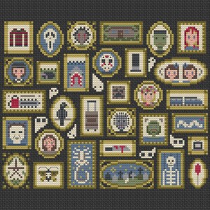 Horror Movie Museum Cross Stitch Pattern: Spooky Cinema (PDF) - Etsy