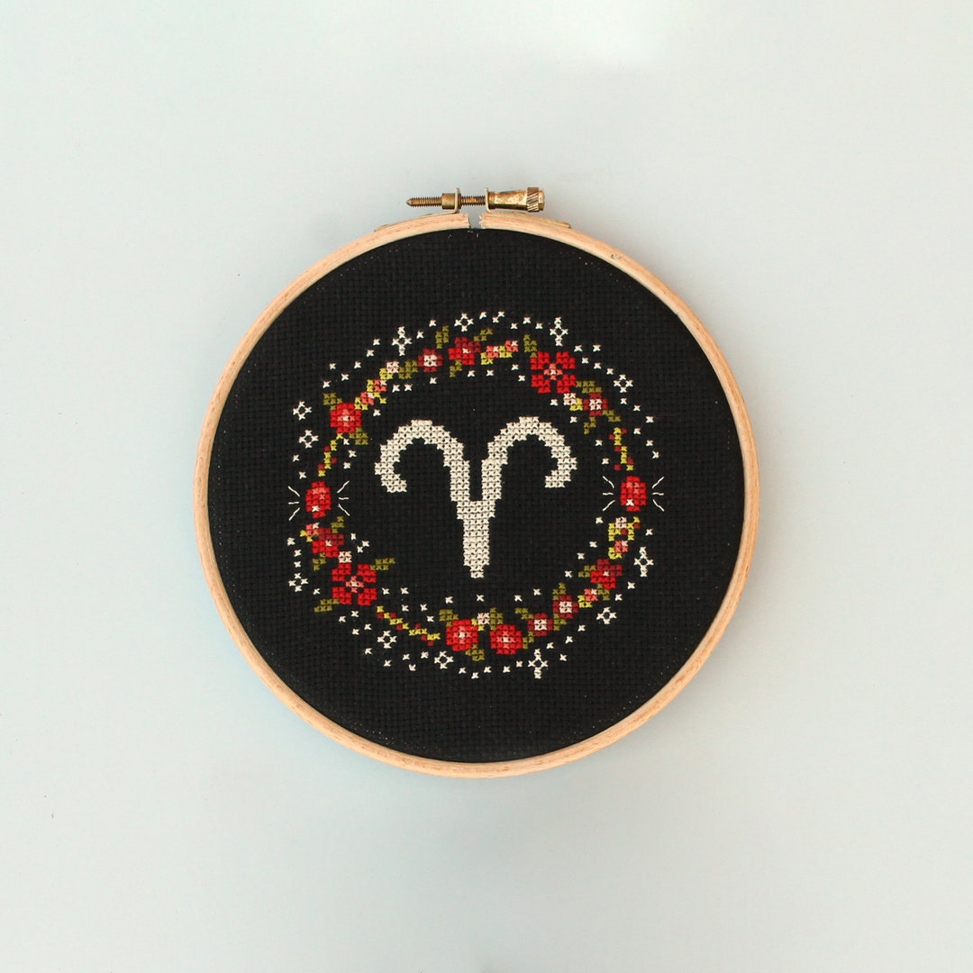 Aries Zodiac Cross Stitch Pattern, PDF Astrology Cross Stitch Pattern ...